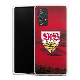DeinDesign Galaxy A52s 5G Handy Silikon H&uuml;lle Case wei&szlig; Handyh&uuml;lle Vfb Stuttgart Official Licensed Product Stadium Silikon Case