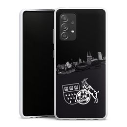 DeinDesign Galaxy A52s 5G Handy Silikon H&uuml;lle Case wei&szlig; Handyh&uuml;lle Skyline Official Licensed Product 1. Fc K&ouml;ln Silikon Case