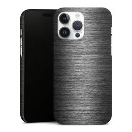 DeinDesign iPhone 14 Pro Max Handy Premium Case Smartphone Handyh&uuml;lle Schutzh&uuml;lle matt Anthracite Metallic Look Metal Premium Case