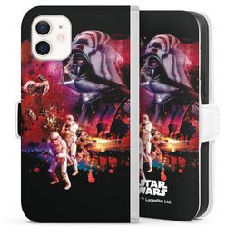 DeinDesign iPhone 12 mini Handy Klapph&uuml;lle Handyh&uuml;lle aus Kunst Leder wei&szlig; Flip Case Merchandise Star Wars Darth Vader Sideflip mit Lasche