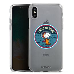 DeinDesign iPhone Xs Handy Silikon H&uuml;lle Case transparent Handyh&uuml;lle Peanuts Weltall Snoopy Silikon Case