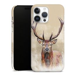 DeinDesign iPhone 14 Pro Max Handy Premium Case Smartphone Handyh&uuml;lle Schutzh&uuml;lle matt Animal Look Deer Reindeer Premium Case