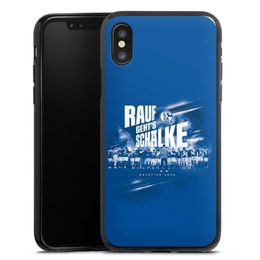 DeinDesign iPhone X Handy Silikon H&uuml;lle Case schwarz Handyh&uuml;lle Official Licensed Product Ascent Fc Schalke 04