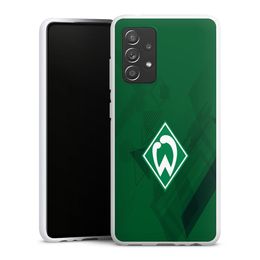 DeinDesign Galaxy A52s 5G Handy Silikon H&uuml;lle Case wei&szlig; Handyh&uuml;lle Sv Werder Bremen Coat Of Arms Official Licensed Product Silikon Case