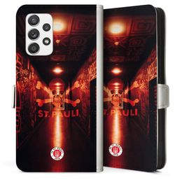 DeinDesign Galaxy A52s 5G Handy Klapph&uuml;lle Handyh&uuml;lle aus Kunst Leder wei&szlig; Flip Case Fc St. Pauli Official Licensed Product Sideflip mit Lasche