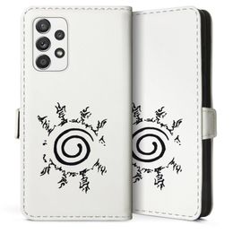 DeinDesign Galaxy A52s 5G Handy Klapph&uuml;lle Handyh&uuml;lle aus Kunst Leder wei&szlig; Flip Case Naruto Shippuden Siegel Uzumaki Sideflip mit Lasche