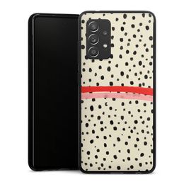 DeinDesign Galaxy A52s 5G Handy Silikon H&uuml;lle Case schwarz Handyh&uuml;lle Stripes Points Kunst