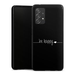DeinDesign Galaxy A52s 5G Handy Silikon H&uuml;lle Case schwarz Handyh&uuml;lle Happiness Sayings Statement