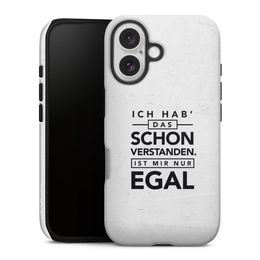 DeinDesign iPhone 16 Handy Panzer Handyh&uuml;lle robuste Outdoor H&uuml;lle Schutzh&uuml;lle matt Spruch Sayings Statement Tough Case