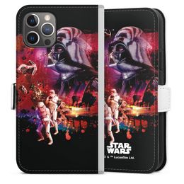 DeinDesign iPhone 12 Pro Handy Klapph&uuml;lle Handyh&uuml;lle aus Kunst Leder wei&szlig; Flip Case Merchandise Star Wars Darth Vader Sideflip mit Lasche