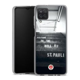 DeinDesign Galaxy A12 Handy Silikon H&uuml;lle Case transparent Handyh&uuml;lle Fc St. Pauli Official Licensed Product Merchandise Silikon Case
