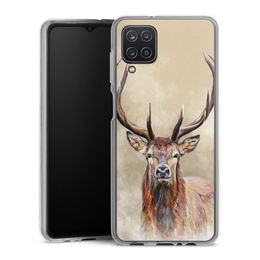 DeinDesign Galaxy A12 Handy Silikon H&uuml;lle Case transparent Handyh&uuml;lle Deer Reindeer Animal Look Silikon Case