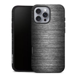 DeinDesign iPhone 16 Pro Max Handy Panzer Handyh&uuml;lle robuste Outdoor H&uuml;lle Schutzh&uuml;lle gl&auml;nzend Anthracite Metallic Look Metal Tough Case