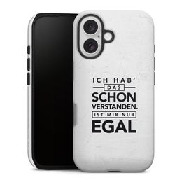 DeinDesign iPhone 16 Handy Panzer Handyh&uuml;lle robuste Outdoor H&uuml;lle Schutzh&uuml;lle gl&auml;nzend Spruch Sayings Statement Tough Case