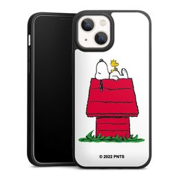 DeinDesign iPhone 13 Mini Handy Premium Silikon H&uuml;lle Handyh&uuml;lle schwarz Case Snoopy Peanuts Official Licensed Product Silikon Premium Case