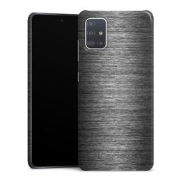 DeinDesign Galaxy A51 Handy Premium Case Smartphone Handyh&uuml;lle Schutzh&uuml;lle gl&auml;nzend Anthracite Metallic Look Metal Premium Case