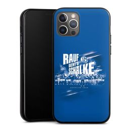 DeinDesign iPhone 12 Pro Handy Silikon H&uuml;lle Case schwarz Handyh&uuml;lle Official Licensed Product Ascent Fc Schalke 04