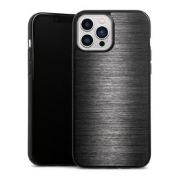 DeinDesign iPhone 13 Pro Max Handy Silikon H&uuml;lle Case schwarz Handyh&uuml;lle Anthracite Metallic Look Metal