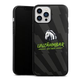 DeinDesign iPhone 13 Pro Max Handy Silikon H&uuml;lle Case schwarz Handyh&uuml;lle Horse Borussia M&ouml;nchengladbach Official Licensed Product