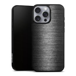 DeinDesign iPhone 16 Pro Max Handy Slim Case extra d&uuml;nn Silikon Handyh&uuml;lle schwarz H&uuml;lle Anthracite Metallic Look Metal Silikon Slim Case
