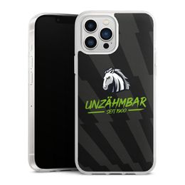 DeinDesign iPhone 13 Pro Max Handy Silikon H&uuml;lle Case transparent Handyh&uuml;lle Horse Borussia M&ouml;nchengladbach Official Licensed Product Silikon Case