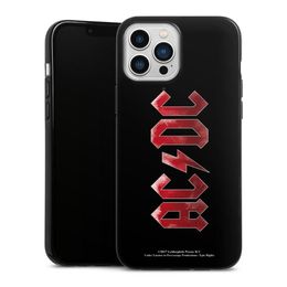 DeinDesign iPhone 13 Pro Max Handy Silikon H&uuml;lle Case schwarz Handyh&uuml;lle Acdc Merchandise Logo