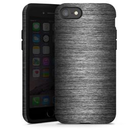 DeinDesign iPhone SE (2020) Handy Panzer Handyh&uuml;lle robuste Outdoor H&uuml;lle Schutzh&uuml;lle matt Metal Metallic Look Anthracite Tough Case