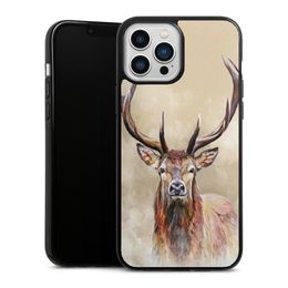 DeinDesign iPhone 13 Pro Max Handy Silikon H&uuml;lle Case schwarz Handyh&uuml;lle Animal Look Deer Reindeer