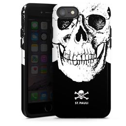 DeinDesign iPhone SE (2020) Handy Panzer Handyh&uuml;lle robuste Outdoor H&uuml;lle Schutzh&uuml;lle gl&auml;nzend Totenkopf Official Licensed Product Fc St. Pauli Tough Case