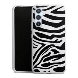 DeinDesign Galaxy A54 5G Handy Silikon H&uuml;lle Case wei&szlig; Handyh&uuml;lle Black Muster Silikon Case