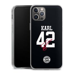 DeinDesign iPhone 12 Pro Max Handy Silikon H&uuml;lle Case transparent Handyh&uuml;lle Merchandise Fc Bayern M&uuml;nchen Lennart Karl Silikon Case