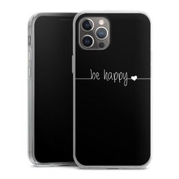 DeinDesign iPhone 12 Pro Max Handy Silikon H&uuml;lle Case transparent Handyh&uuml;lle Happiness Statement Sayings Silikon Case