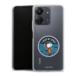 DeinDesign Xiaomi Redmi 13C 4G Handy Silikon H&uuml;lle Case transparent Handyh&uuml;lle Peanuts Weltall Snoopy Silikon Case
