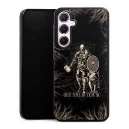 DeinDesign Galaxy A55 5G Handy Slim Case extra d&uuml;nn Silikon Handyh&uuml;lle schwarz H&uuml;lle Tv Show Designs Wikinger Vikings Silikon Slim Case