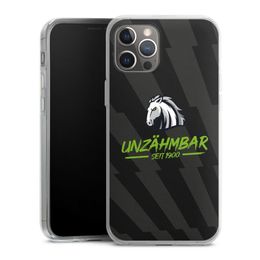 DeinDesign iPhone 12 Pro Max Handy Silikon H&uuml;lle Case transparent Handyh&uuml;lle Horse Borussia M&ouml;nchengladbach Official Licensed Product Silikon Case