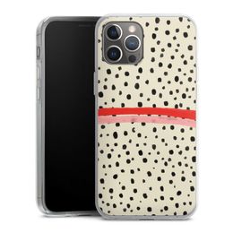 DeinDesign iPhone 12 Pro Max Handy Silikon H&uuml;lle Case transparent Handyh&uuml;lle Stripes Points Kunst Silikon Case