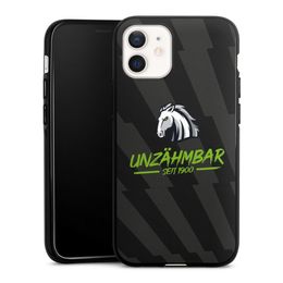 DeinDesign iPhone 12 Handy Silikon H&uuml;lle Case schwarz Handyh&uuml;lle Horse Borussia M&ouml;nchengladbach Official Licensed Product