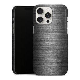 DeinDesign iPhone 15 Pro Max Handy Premium Case Smartphone Handyh&uuml;lle Schutzh&uuml;lle gl&auml;nzend Anthracite Metallic Look Metal Premium Case