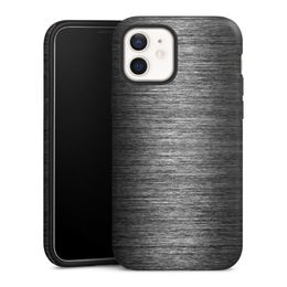 DeinDesign iPhone 12 mini Handy Panzer Handyh&uuml;lle robuste Outdoor H&uuml;lle Schutzh&uuml;lle matt Anthracite Metallic Look Metal Tough Case