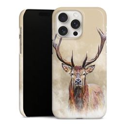 DeinDesign iPhone 15 Pro Max Handy Premium Case Smartphone Handyh&uuml;lle Schutzh&uuml;lle gl&auml;nzend Animal Look Deer Reindeer Premium Case