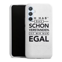 DeinDesign Galaxy A54 5G Handy Silikon H&uuml;lle Case wei&szlig; Handyh&uuml;lle Spruch Sayings Statement Silikon Case