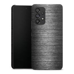 DeinDesign Galaxy A53 5G Handy Premium Case Smartphone Handyh&uuml;lle Schutzh&uuml;lle gl&auml;nzend Metal Metallic Look Anthracite Premium Case
