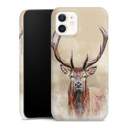 DeinDesign iPhone 12 Handy Premium Case Smartphone Handyh&uuml;lle Schutzh&uuml;lle matt Animal Look Deer Reindeer Premium Case