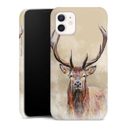 DeinDesign iPhone 12 mini Handy Premium Case Smartphone Handyh&uuml;lle Schutzh&uuml;lle matt Animal Look Deer Reindeer Premium Case