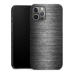 DeinDesign iPhone 12 Pro Max Handy Premium Case Smartphone Handyh&uuml;lle Schutzh&uuml;lle matt Anthracite Metallic Look Metal Premium Case