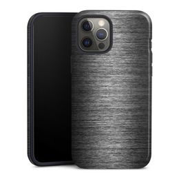 DeinDesign iPhone 12 Pro Max Handy Panzer Handyh&uuml;lle robuste Outdoor H&uuml;lle Schutzh&uuml;lle gl&auml;nzend Anthracite Metallic Look Metal Tough Case