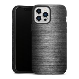 DeinDesign iPhone 13 Pro Max Handy Panzer Handyh&uuml;lle robuste Outdoor H&uuml;lle Schutzh&uuml;lle matt Anthracite Metallic Look Metal Tough Case