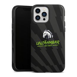 DeinDesign iPhone 13 Pro Max Handy Panzer Handyh&uuml;lle robuste Outdoor H&uuml;lle Schutzh&uuml;lle gl&auml;nzend Horse Borussia M&ouml;nchengladbach Official Licensed Product Tough 