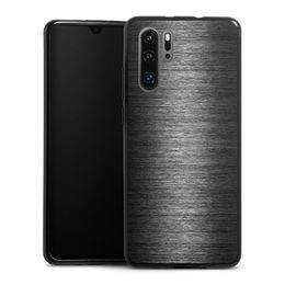 DeinDesign Huawei P30 Pro Handy Silikon H&uuml;lle Case schwarz Handyh&uuml;lle Anthracite Metallic Look Metal