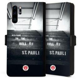 DeinDesign Huawei P30 Pro Handy Klapph&uuml;lle Handyh&uuml;lle aus Kunst Leder schwarz Flip Case Fc St. Pauli Official Licensed Product Merchandise Sideflip mit langer 